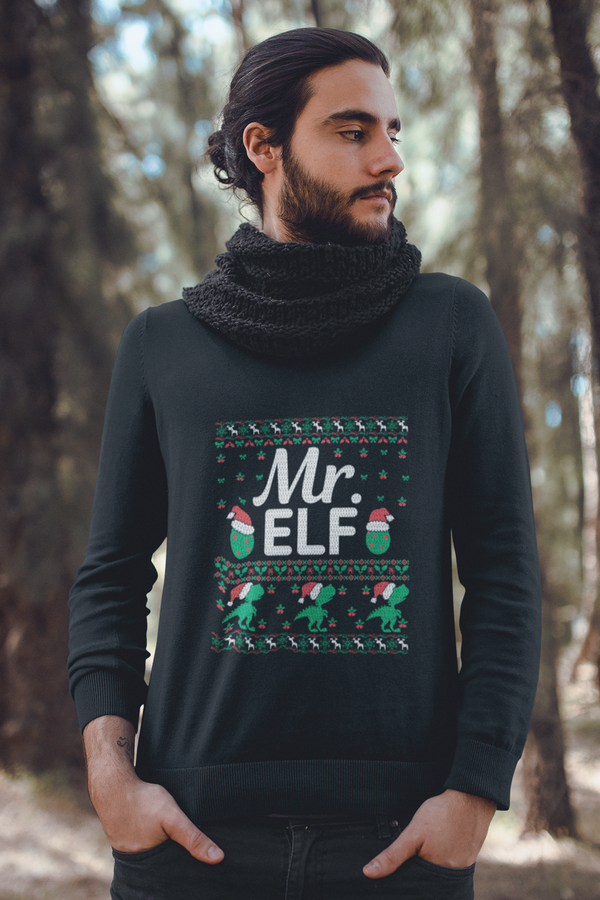 Mr. Elf Men's Heavy Blend Crewneck Sweater – Family Ugly Christmas