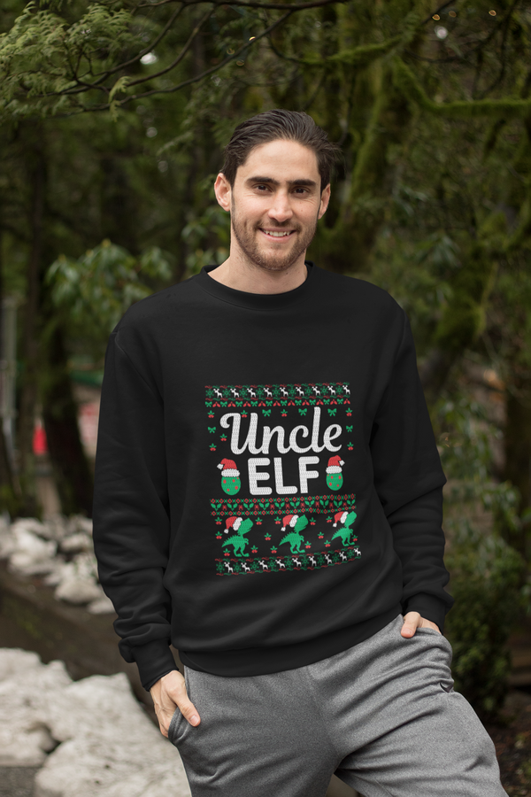 Uncle Elf Men's Heavy Blend Crewneck Sweater – Family Ugly Christmas